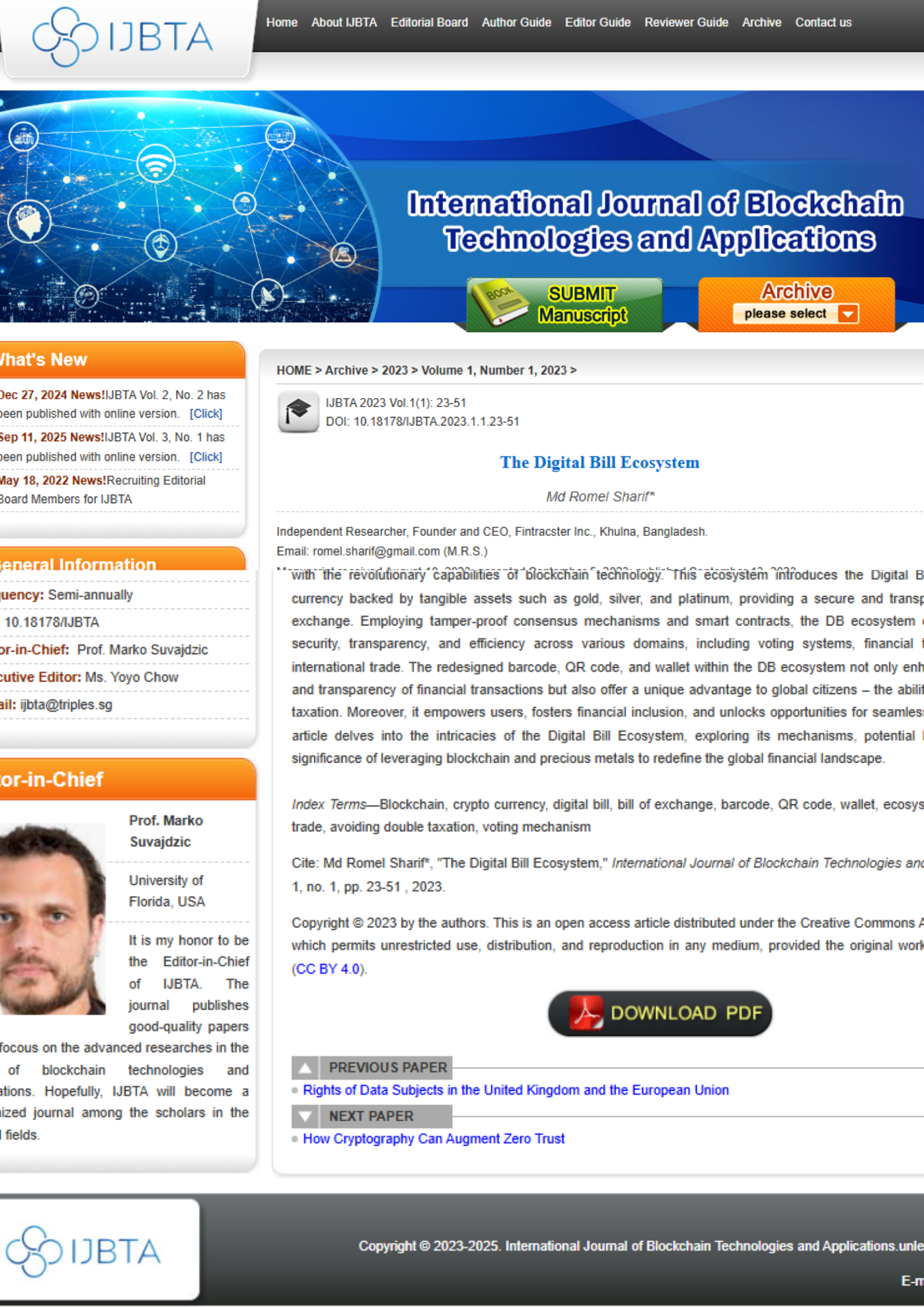 Research Artcle: "The Digital Bill Ecosystem" published in ...